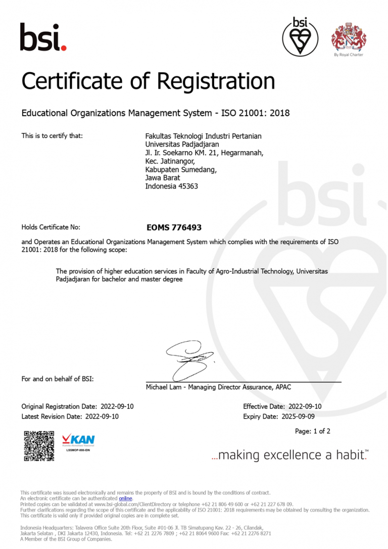 FTIP Resmi Raih Sertifikat ISO 21001:2018 - Fakultas Teknologi Industri ...