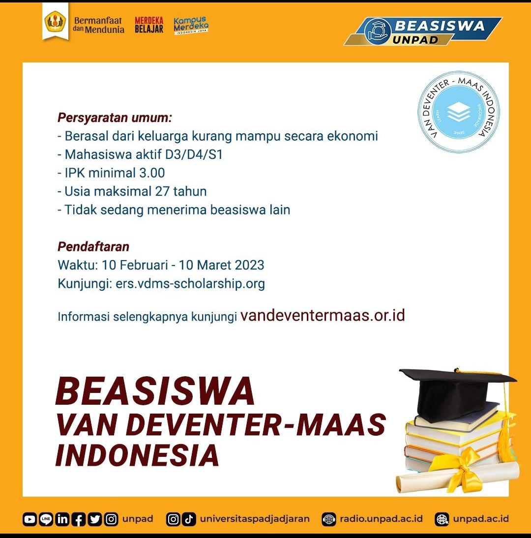 Beasiswa Van Deventer – MAAS Indonesia 2023/2024 - Fakultas Teknologi ...